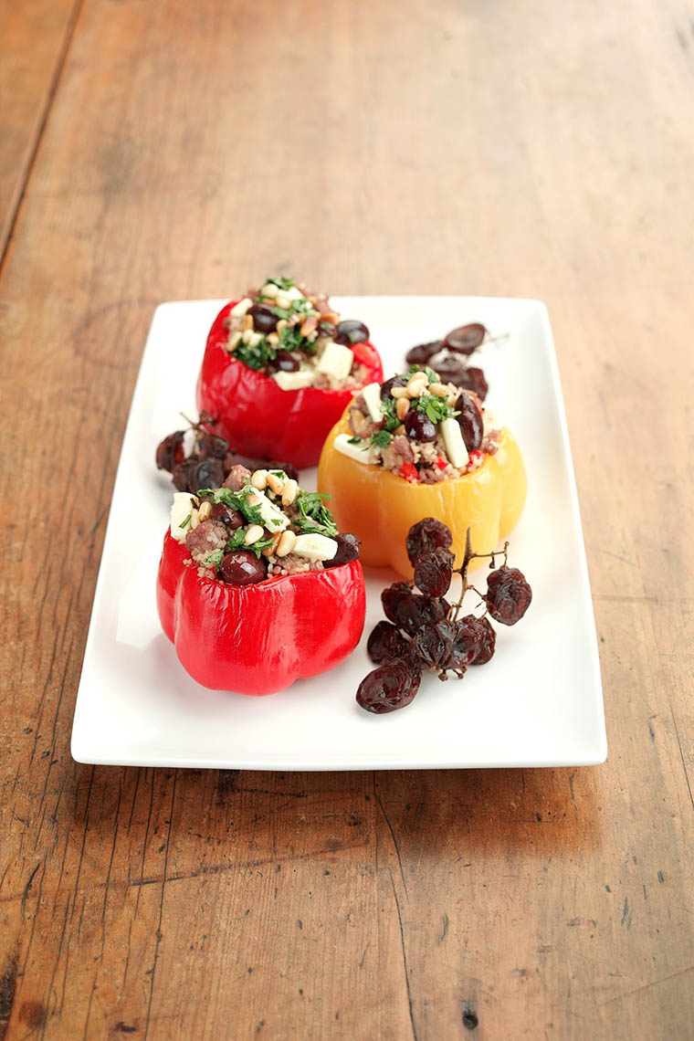 Peppers Stuffed With Lamb, Feta, Couscous and Black Olives | Aussie ...